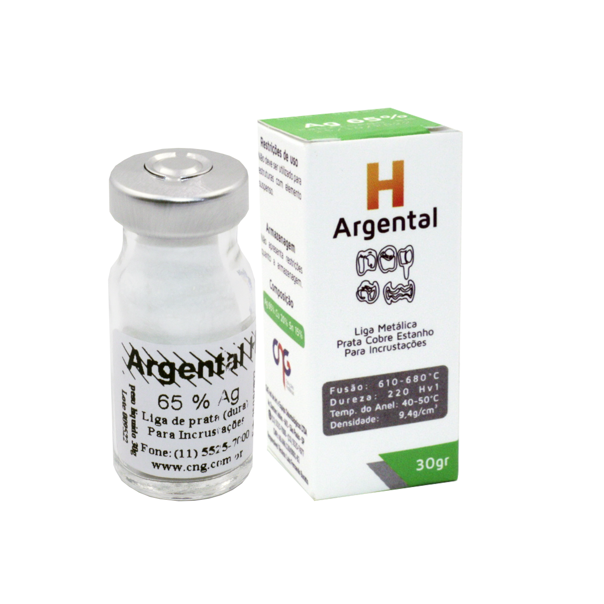 Liga de Prata argental H 65% Ag 30g